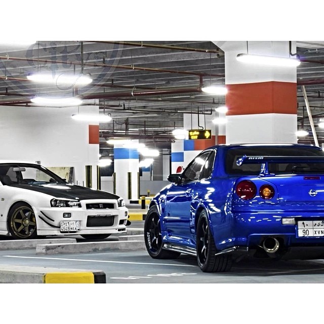 @Nissan GTR: R34's taking over the Car park! Photo thanks to ...