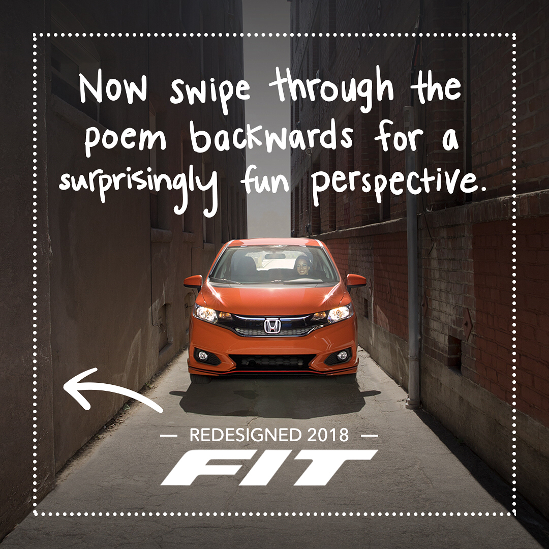 @Honda: The Fit Sport is full of surprises, and so is this poem. Reach ...