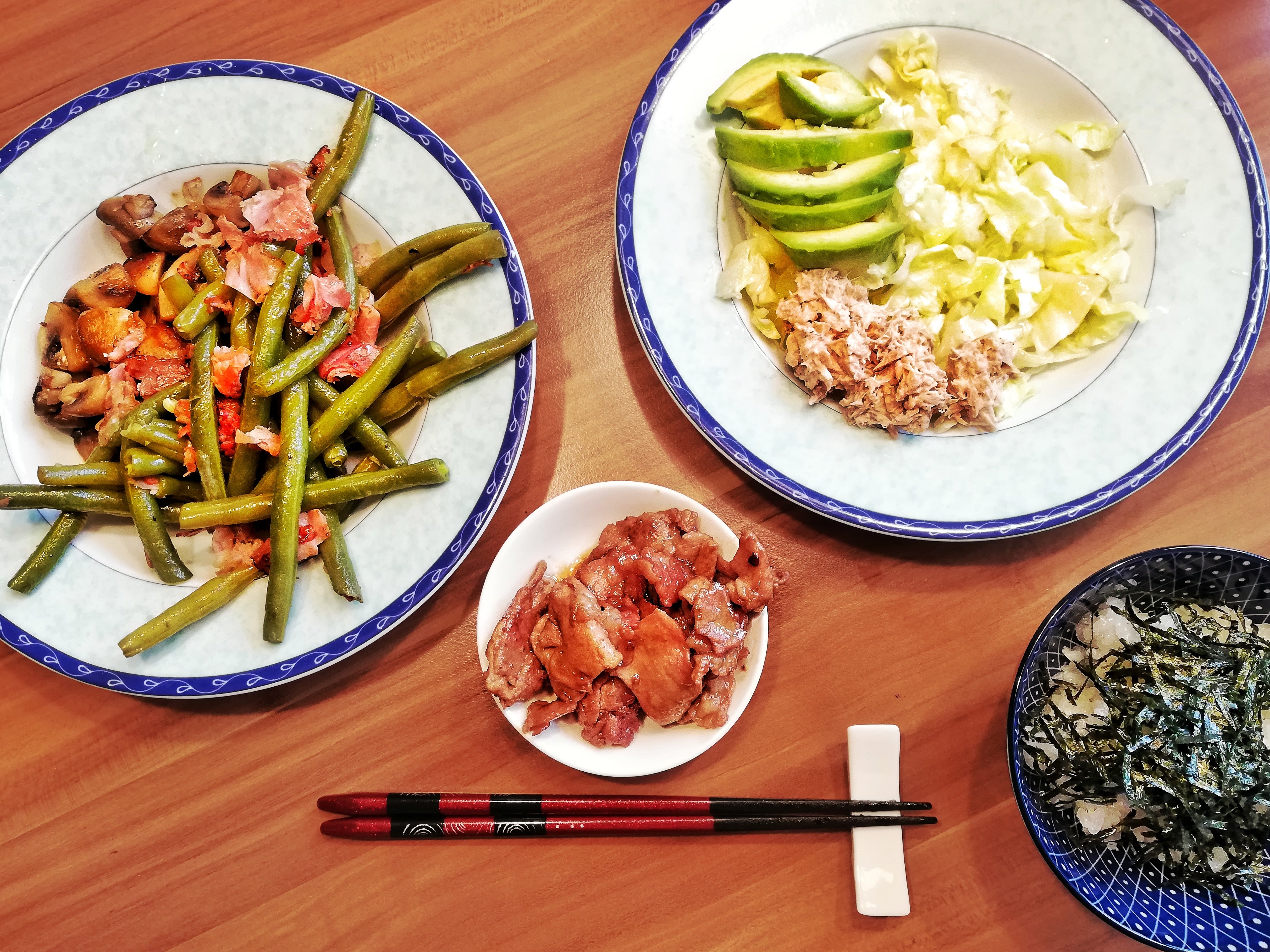 Healthy-ish food thrown together from the ingredients I had at home ...