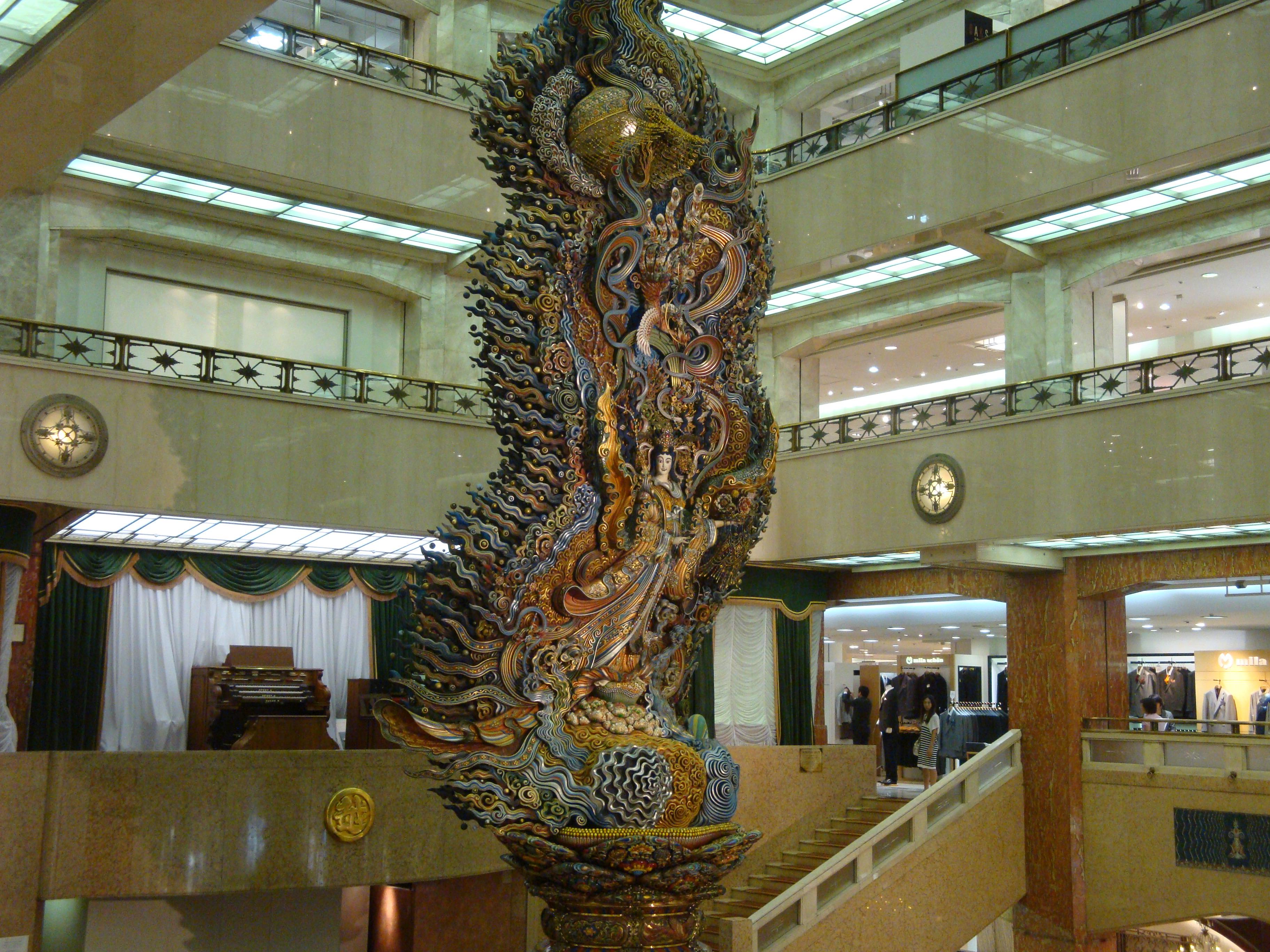 Mitsukoshi department store in Nihonbashi, Tokyo, with the goddess ...