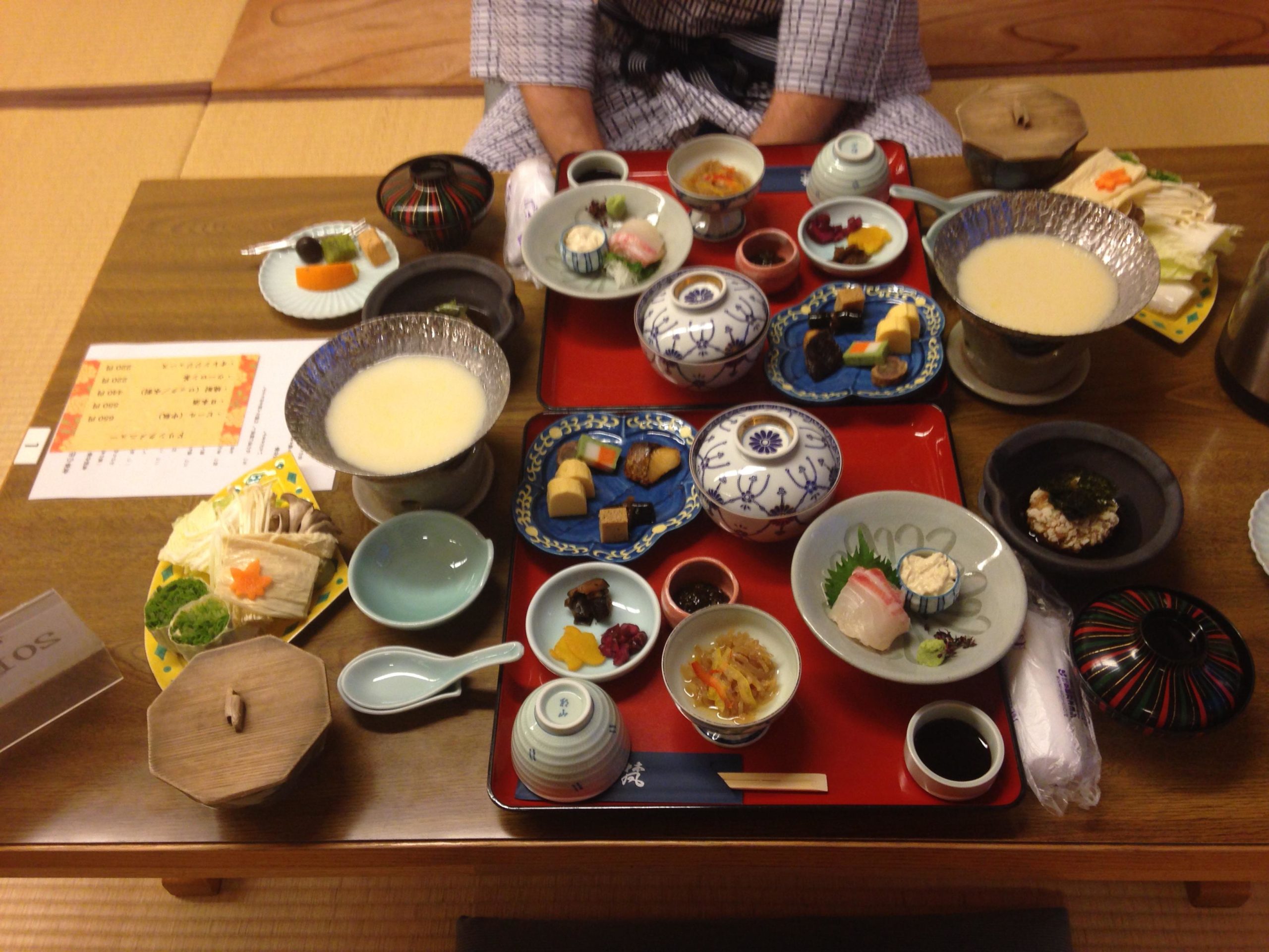 [I ate] a traditional Japanese dinner at the Ninna-Ji temple in Kyoto ...