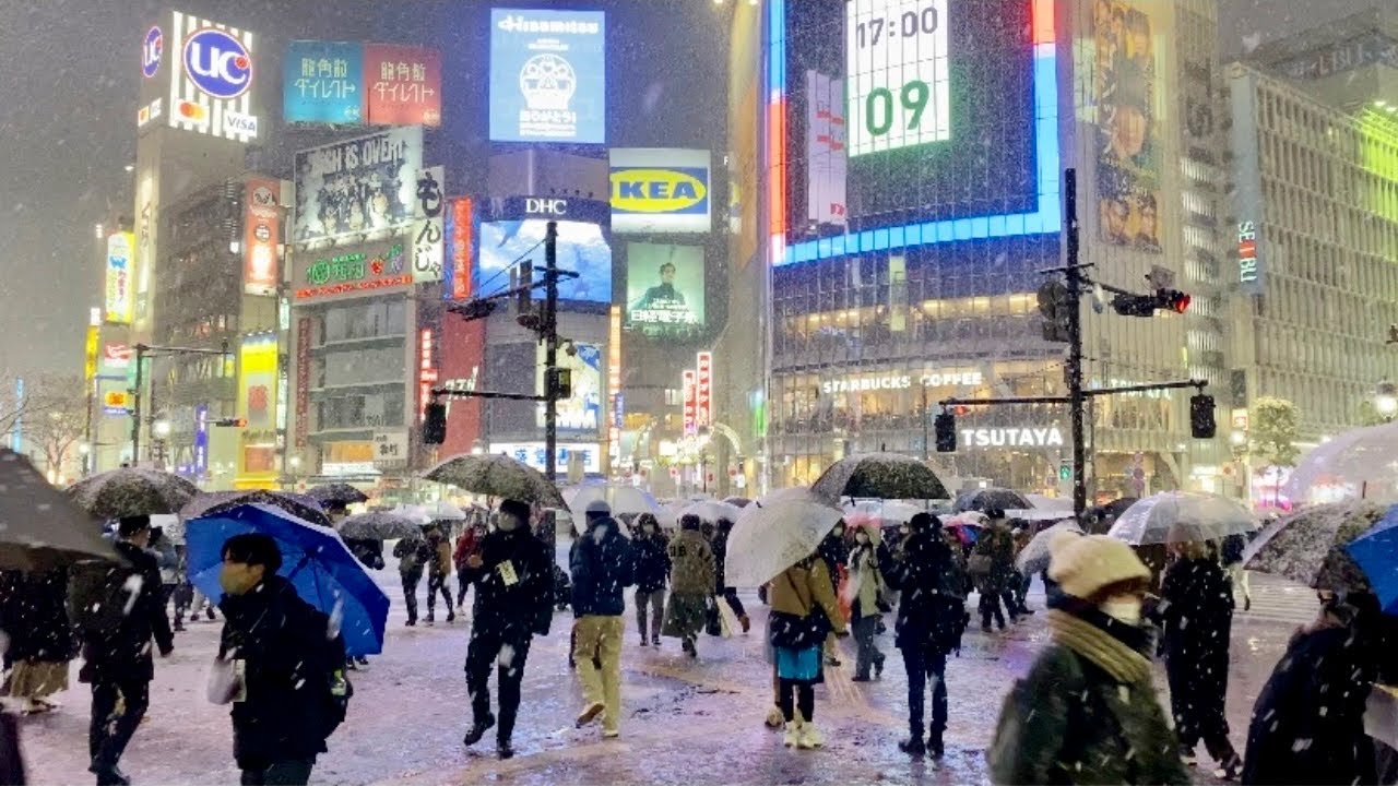 【4K】Tokyo Heavy Snowfall in Shibuya 2022 - Alo Japan