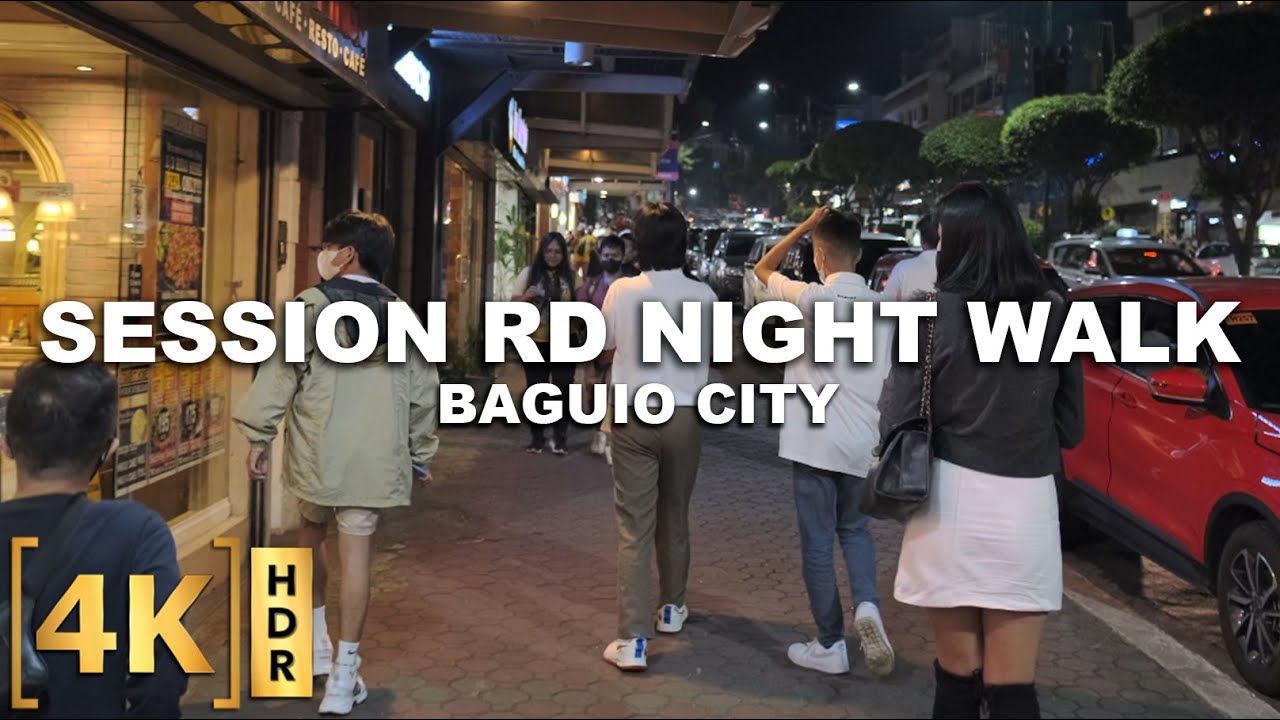 Night Walk at Session Road & The New Pilgrim Stairs | Baguio City Walking Tour | 4KHDR ...