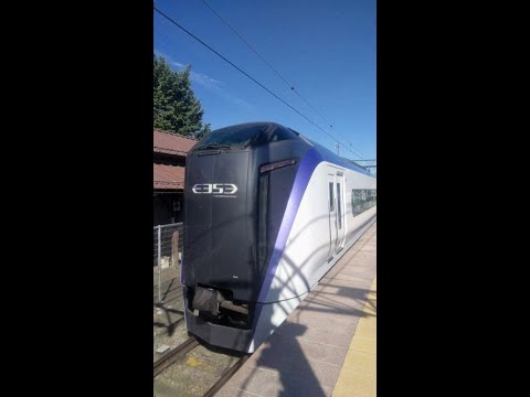 【日野春駅】特急 あずさ1号 松本駅行の通過（JR東日本E353系電車）JR EAST Limited Express Azusa at Hinoharu Station（山梨県北杜市・鉄道 ...