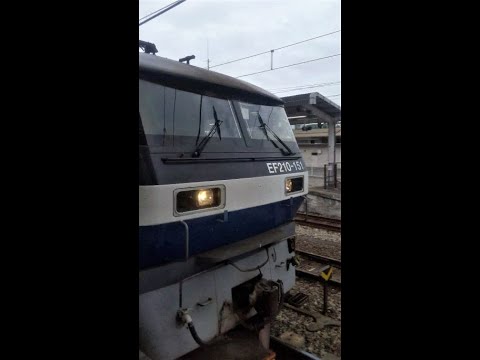 JR貨物EF210形電気機関車「ECO-POWER桃太郎」倉敷駅を通過（岡山県・鉄道）JR Freight Class EF210-151, Kurashiki Station JAPAN ...