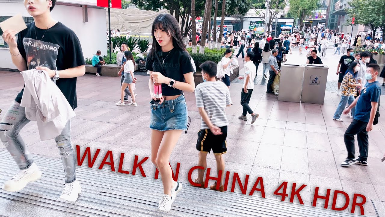 Walk in China city 4K HDR | China's most populous city Most pedestrian ...