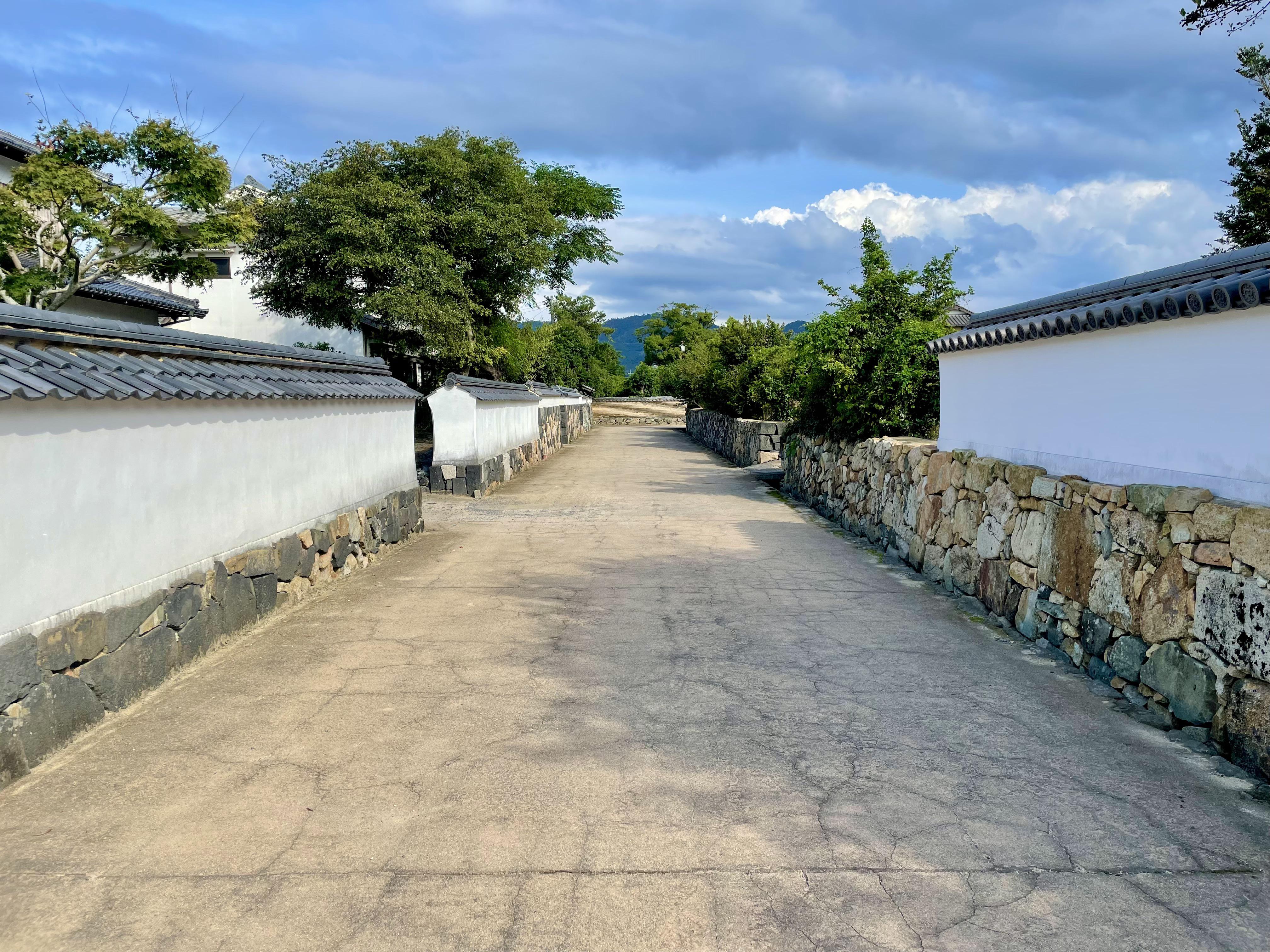 Original road in the former Samurai castle town of Hagi, Yamaguchi ...