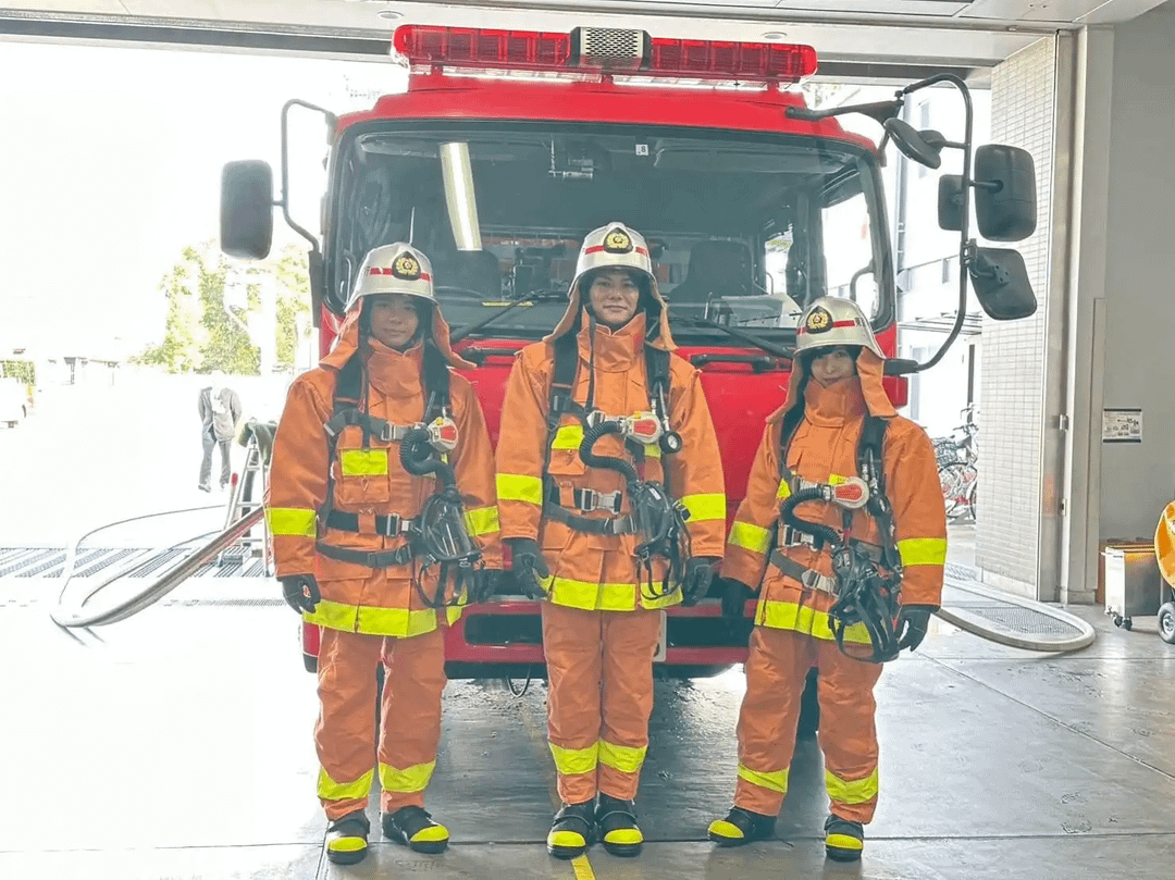 Sakura Ayane, Enoki Junya, and Yashiro Taku's Firefighter Training ...