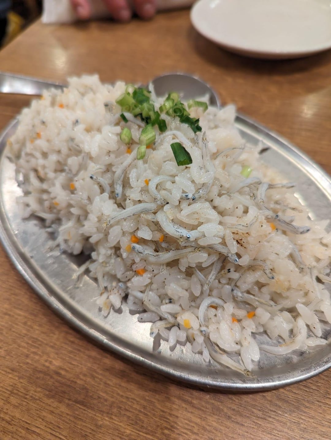 Chicken kuwa-yaki, whitebait butter fried rice & stir fried eggplant at ...